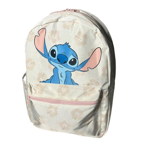 Disney | Bags | Disney Stitch Backpack With Hibiscus Flower Print ...